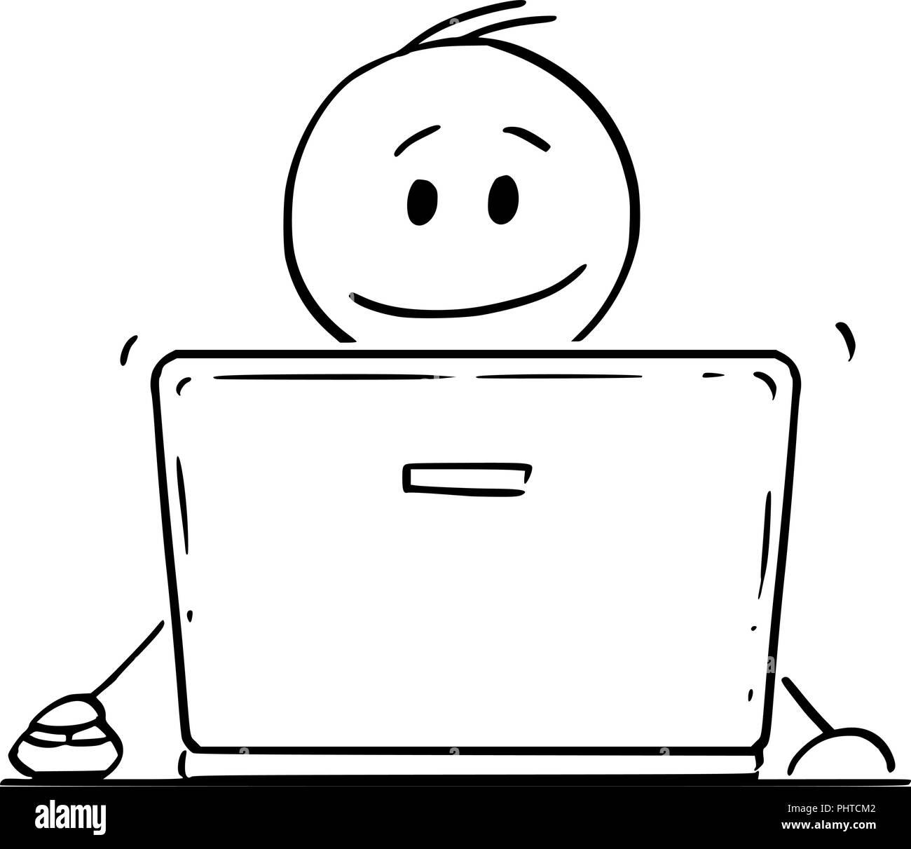 Smiling student laptop notebook Black and White Stock Photos & Images ...