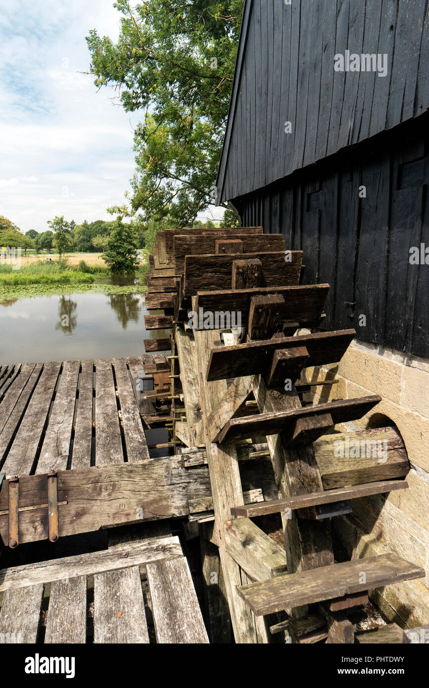 LAGE , GERMANY - JULY 29, 2018: The watermill in Lage an der Dinkel was ...