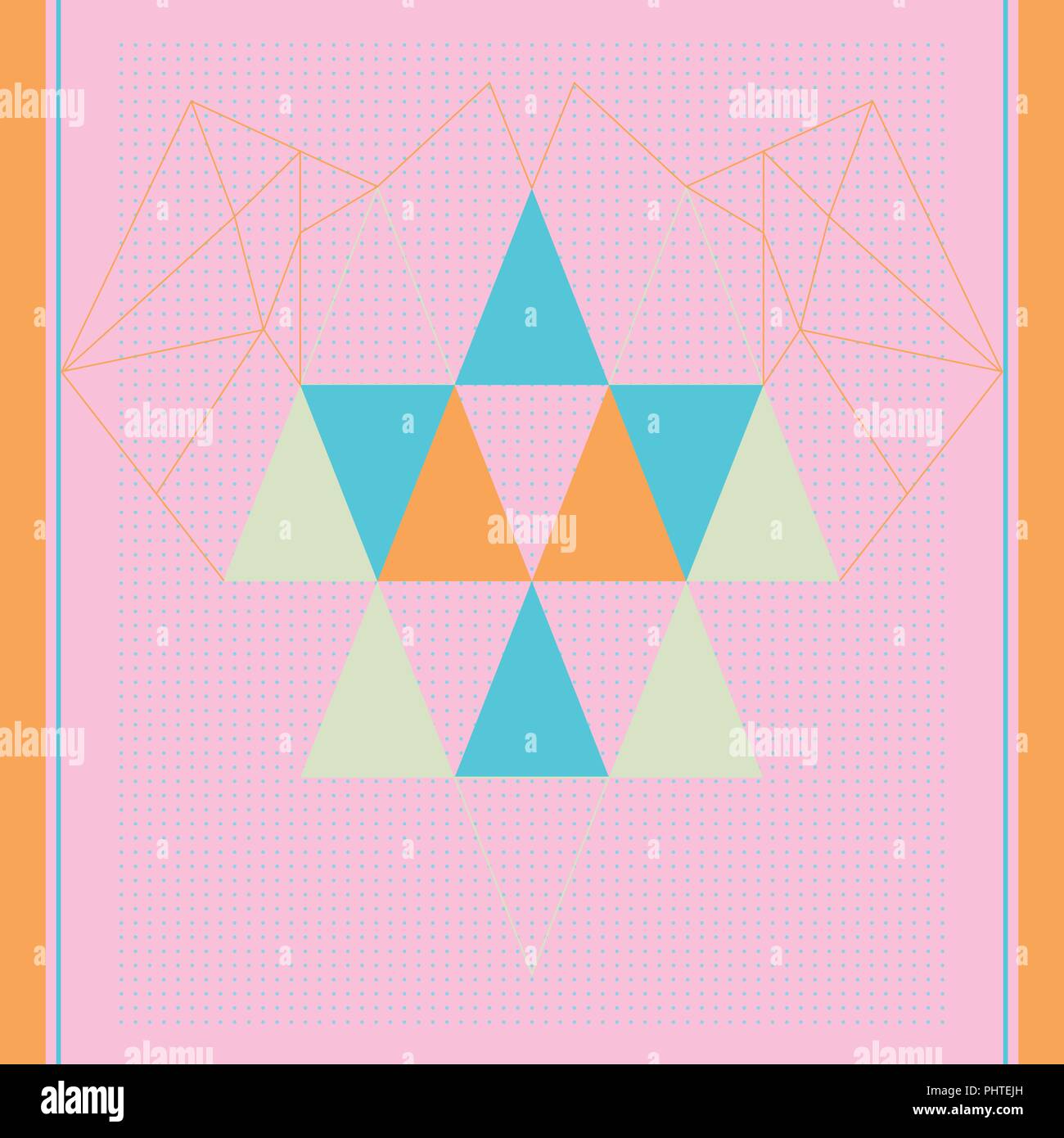 Vector pattern with colorful geometric shapes, triangles,lines and ...
