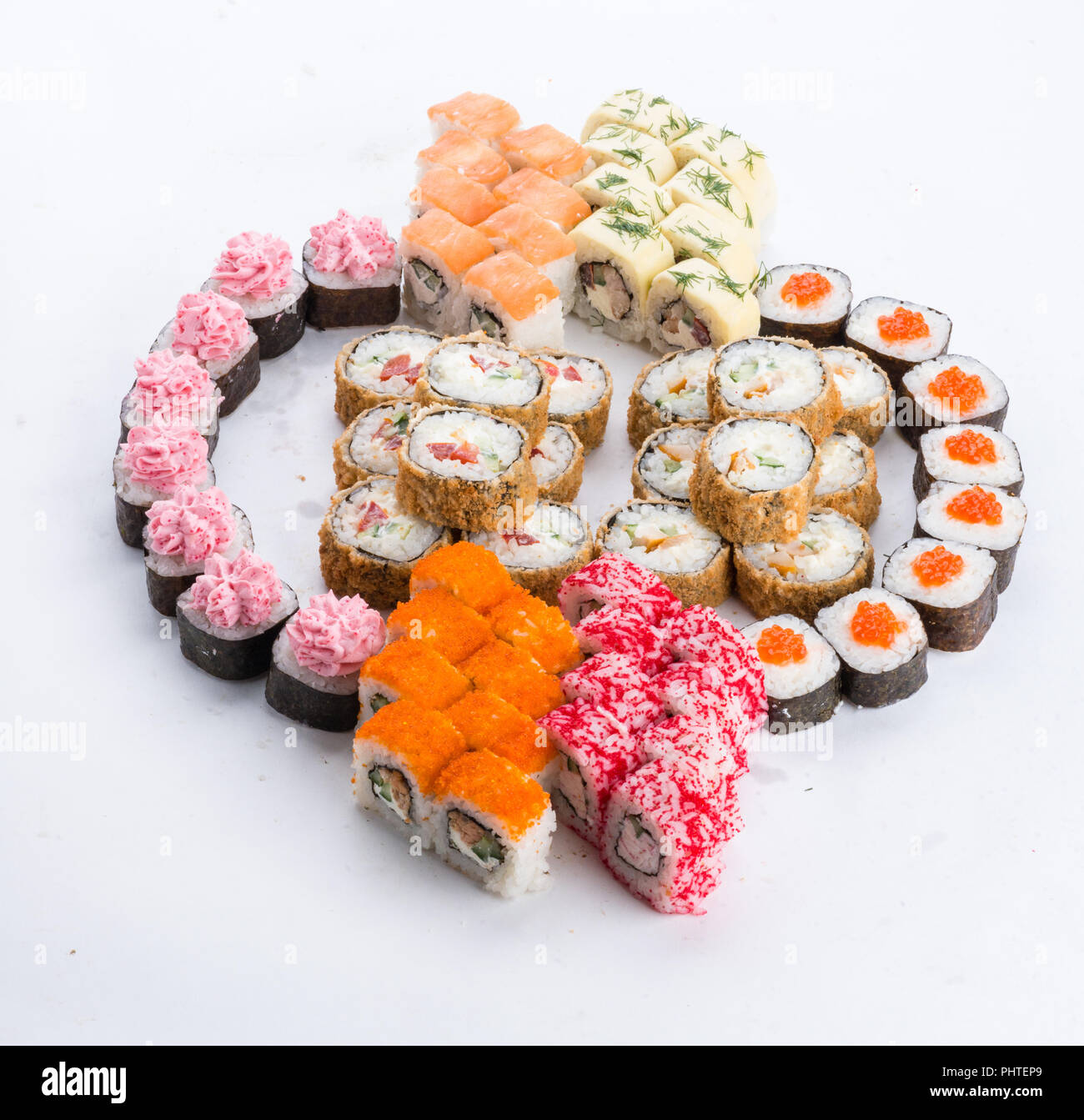 Japanese food restaurant, sushi maki gunkan roll plate or platter set ...