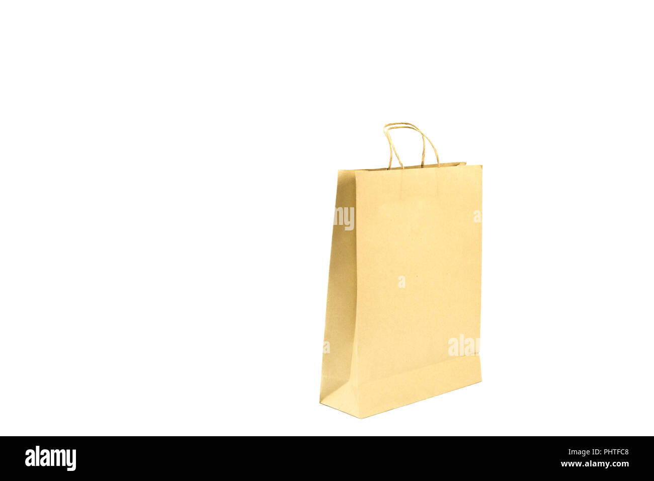 Brown paper shopping bag isolated Stock Photo - Alamy