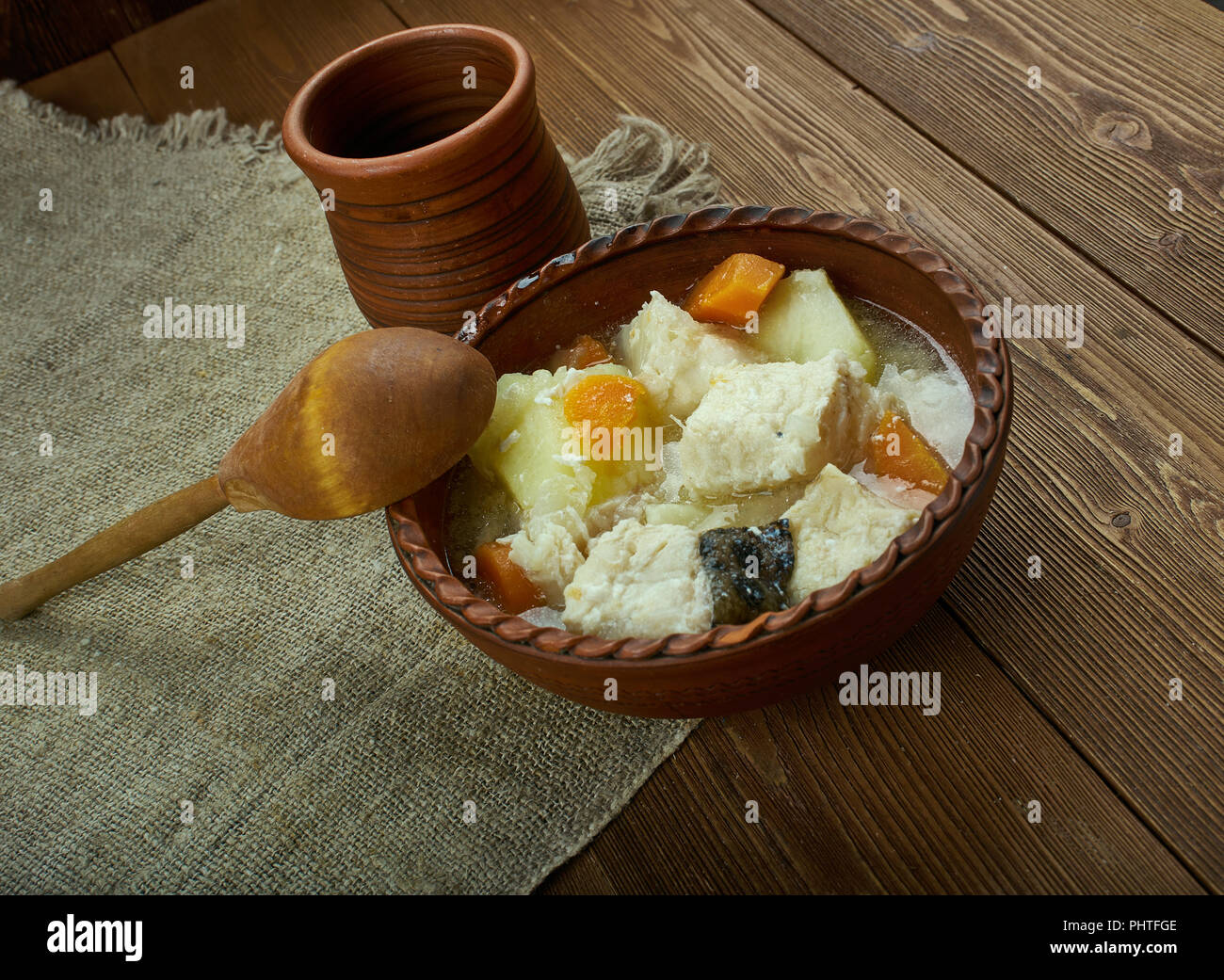 Stew Spotted wolffish Stock Photo - Alamy