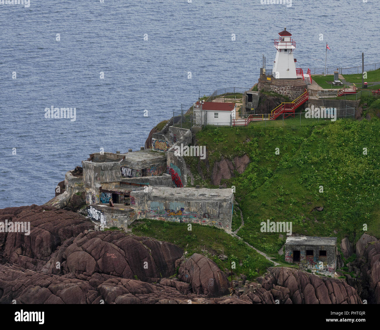 Fort Amherst and historic lighthouse from Signal Hill in St. John's ...