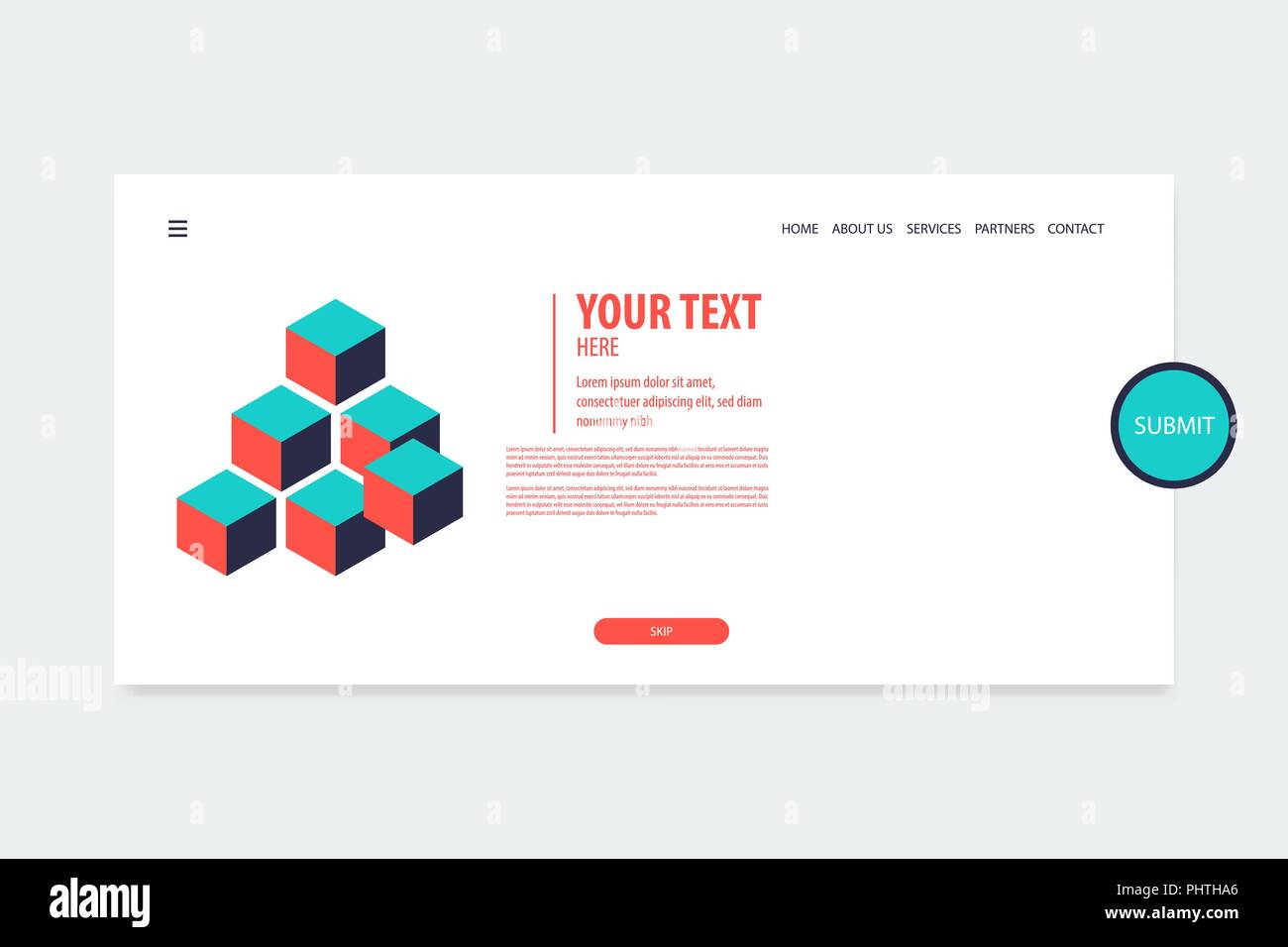 Minimal creative isometric web banner Stock Vector Image & Art - Alamy