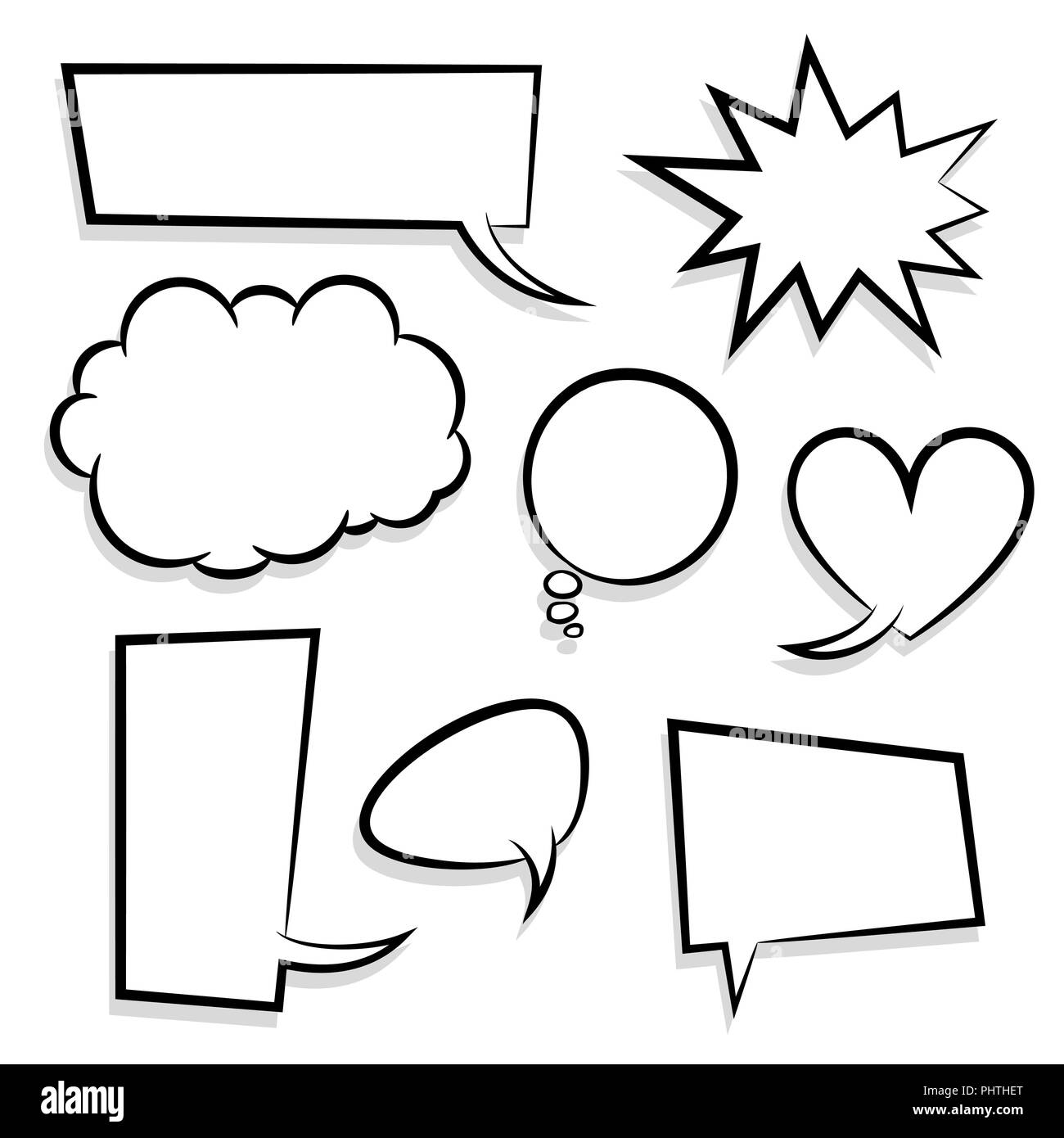 Big set empty speech bubble comic text Stock Vector Image & Art - Alamy