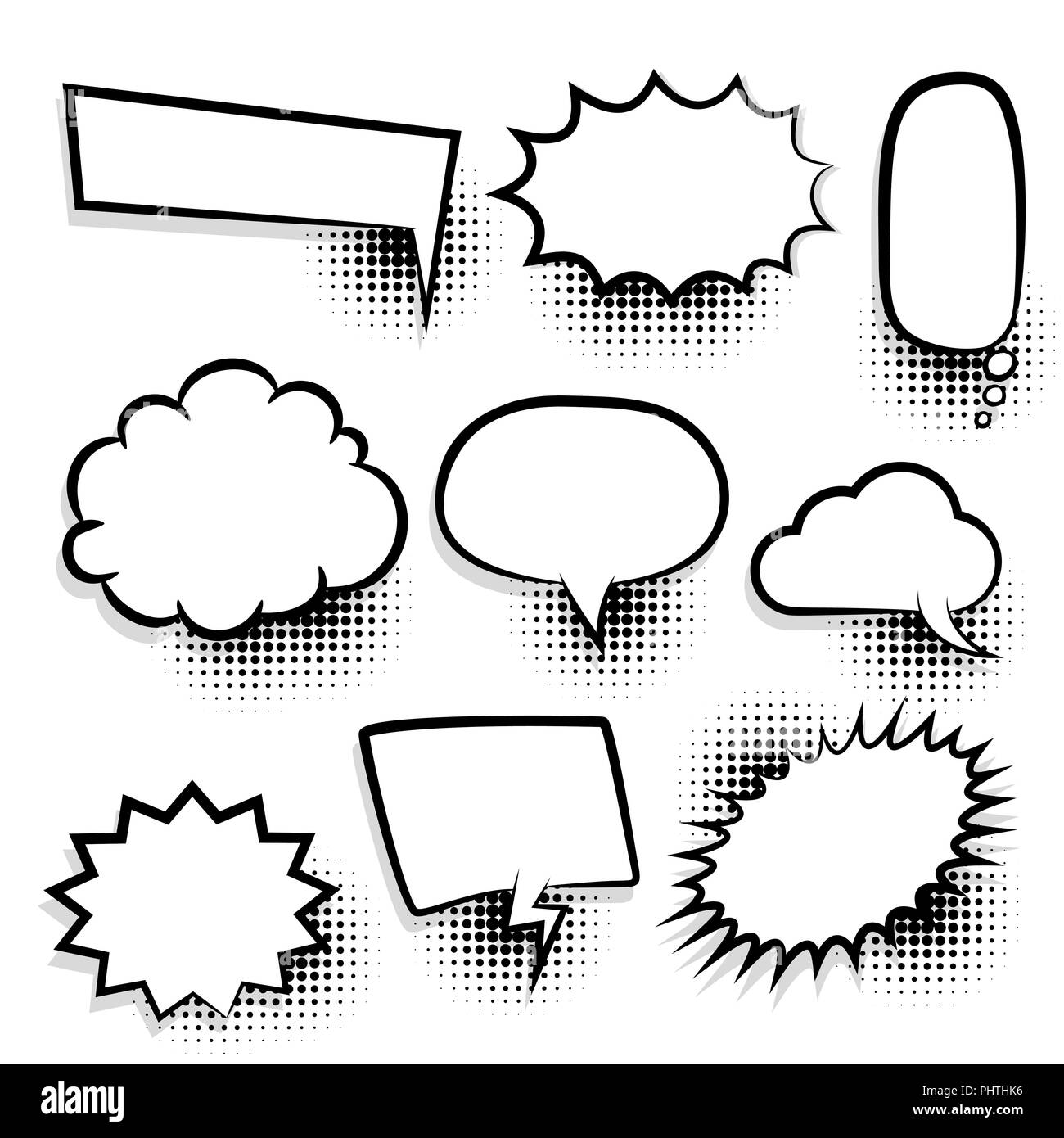 Big set empty speech bubble comic text Stock Vector Image & Art - Alamy