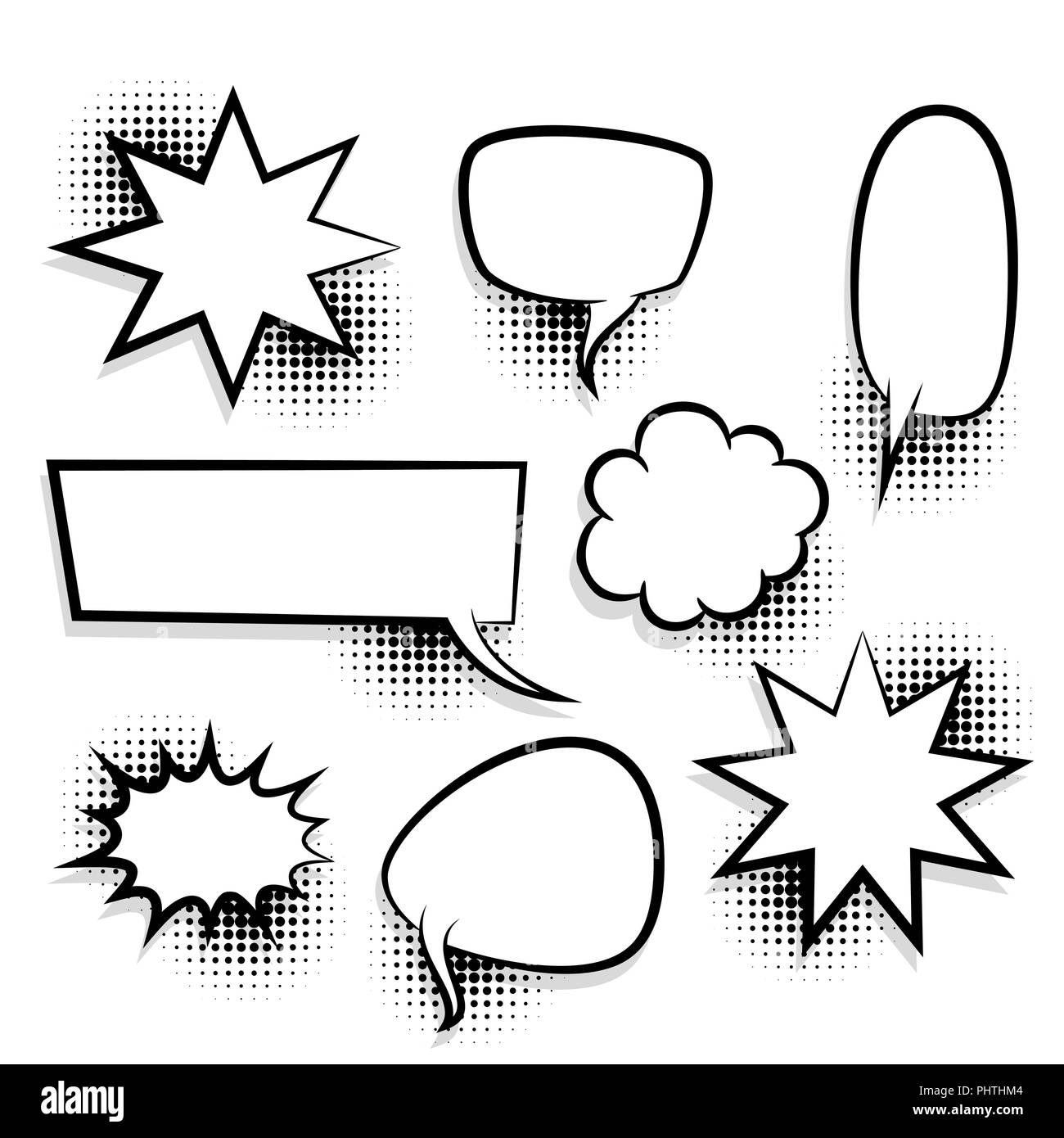 Comic text halftone Black and White Stock Photos & Images - Alamy