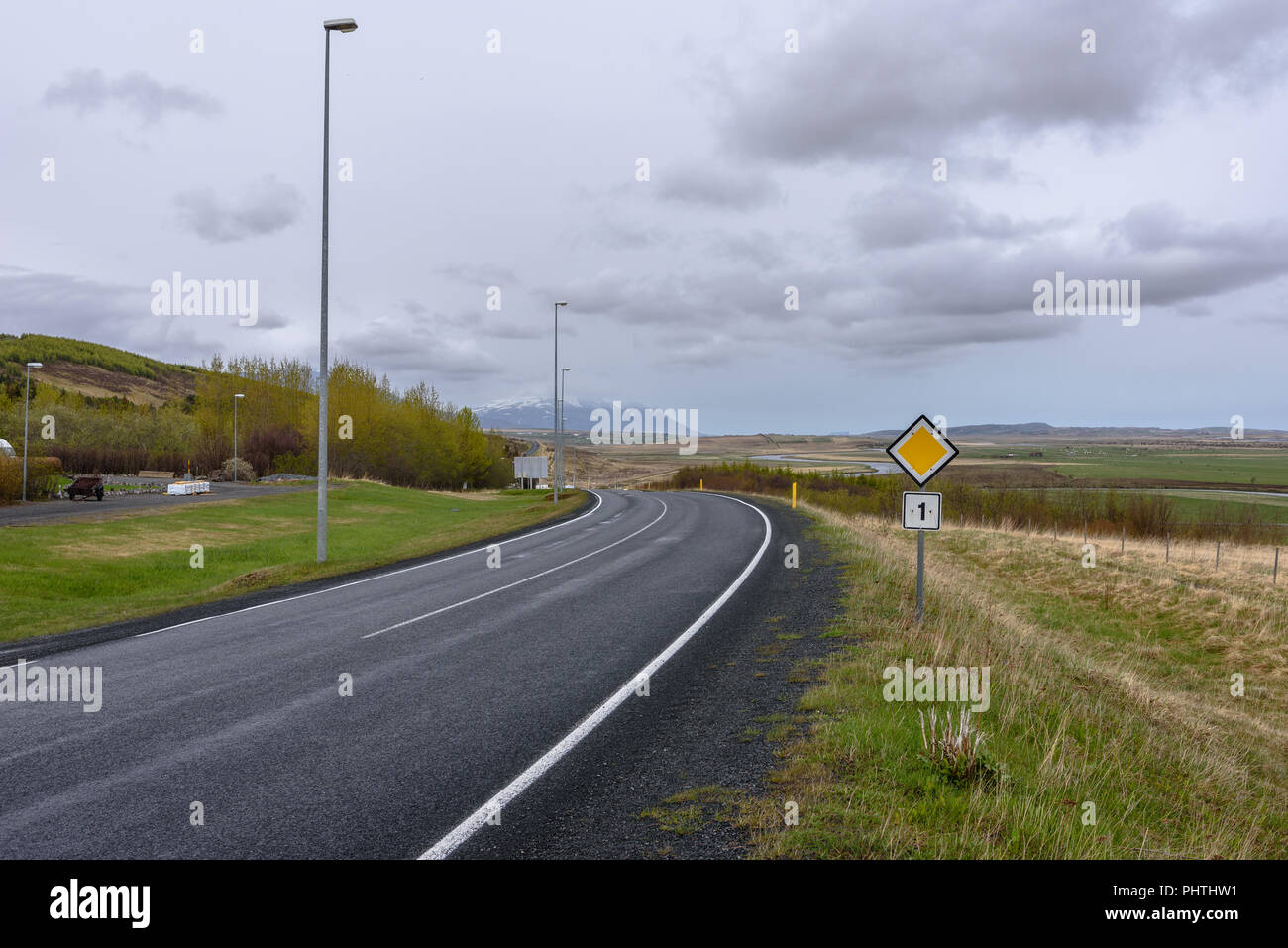 Sign on the ring road in iceland hi-res stock photography and images ...