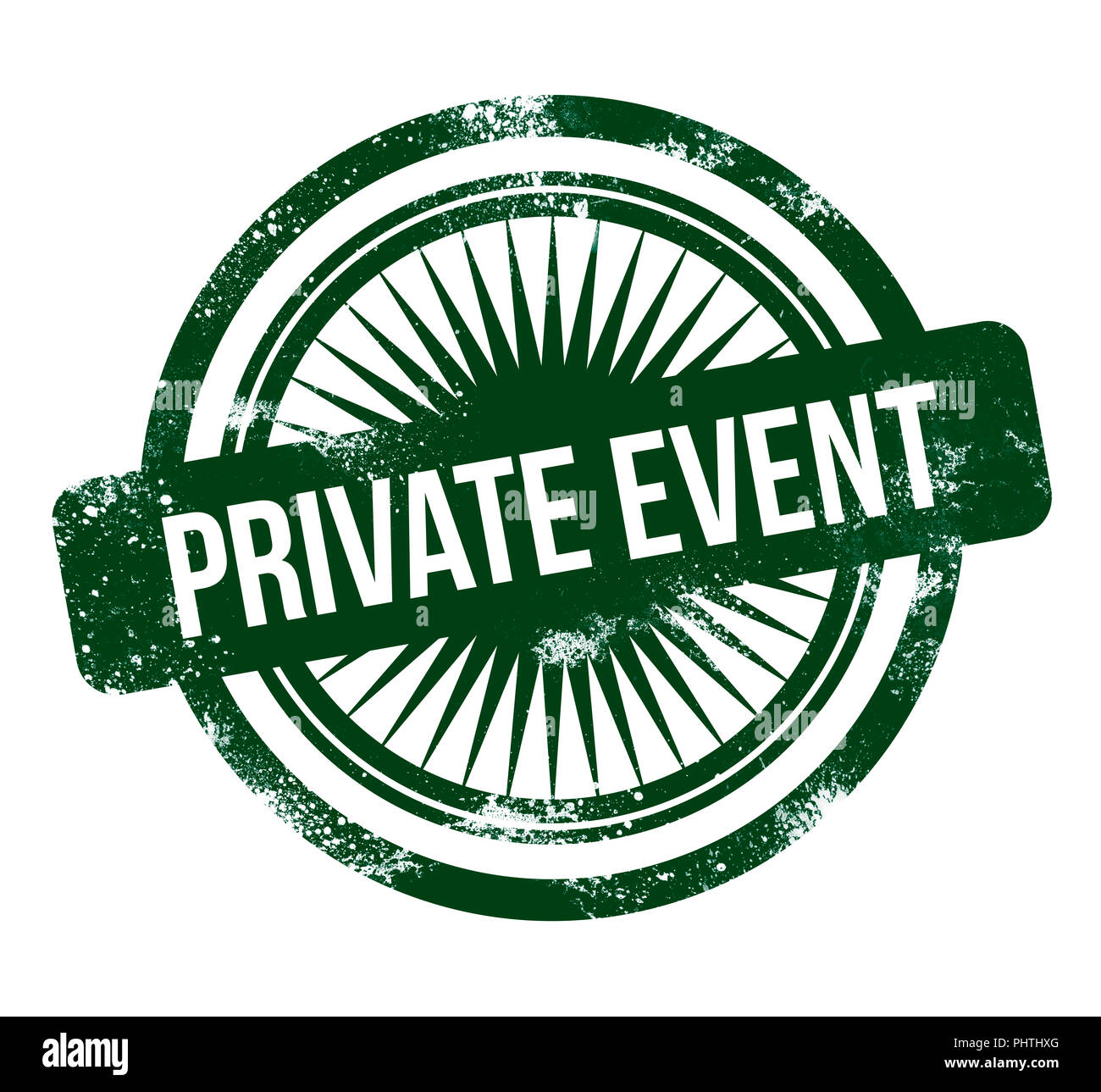 private event - green grunge stamp Stock Photo - Alamy
