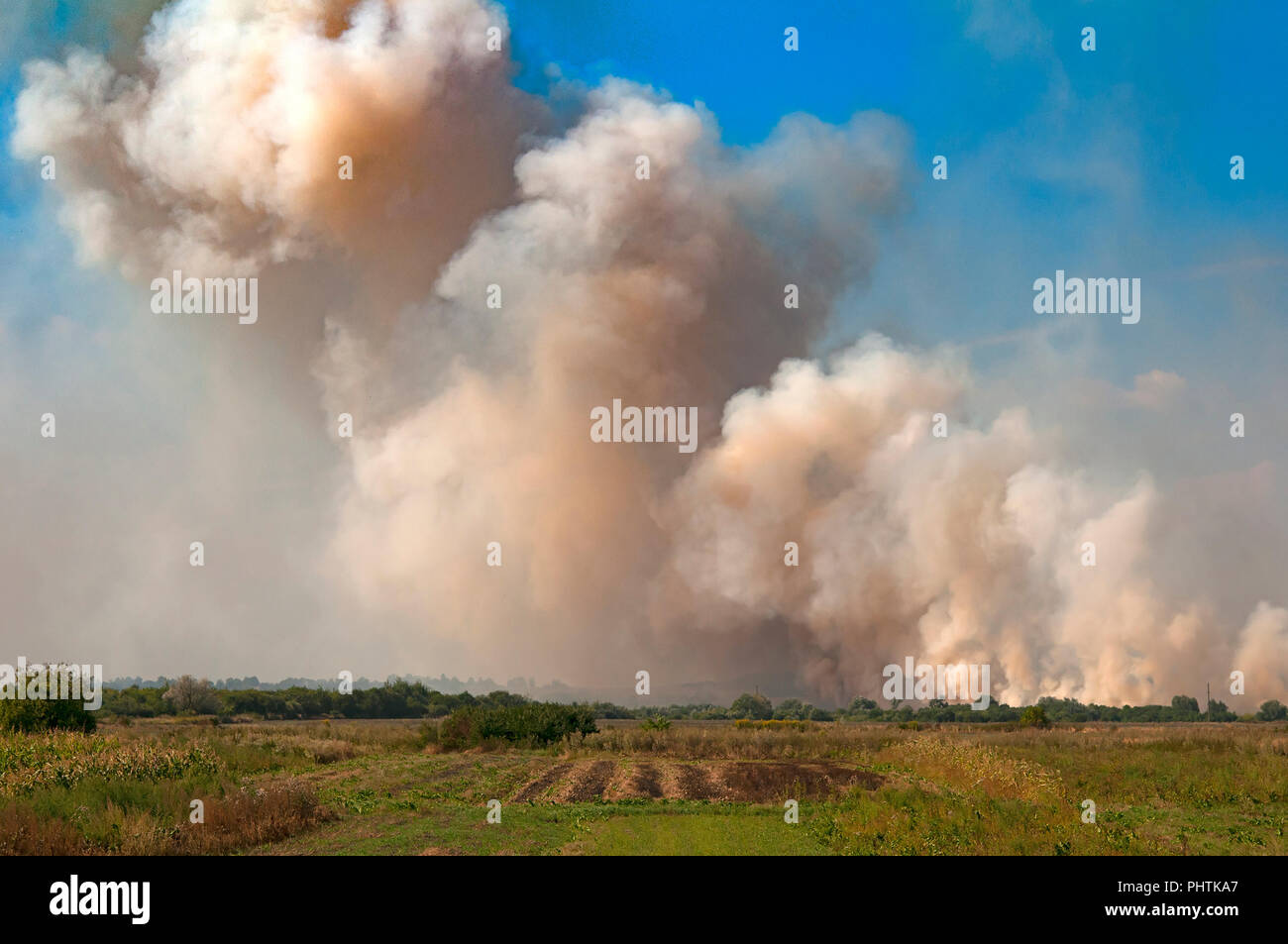 fire on autumn field. Close up Stock Photo - Alamy