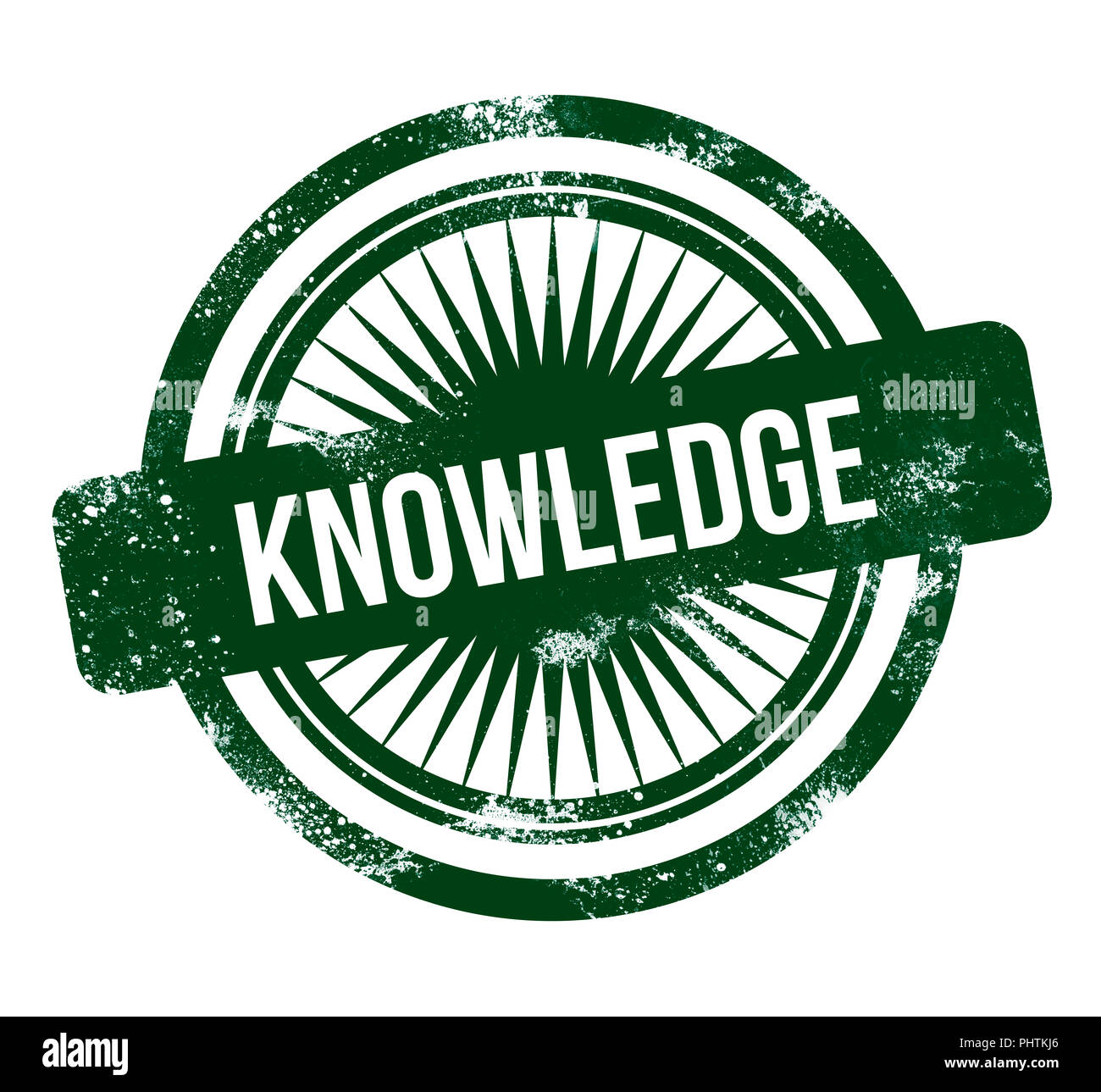 Knowledge - green grunge stamp Stock Photo - Alamy