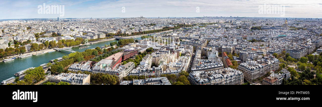 Panoramic view from the 2nd floor viewing platform of the Eiffel Tower ...