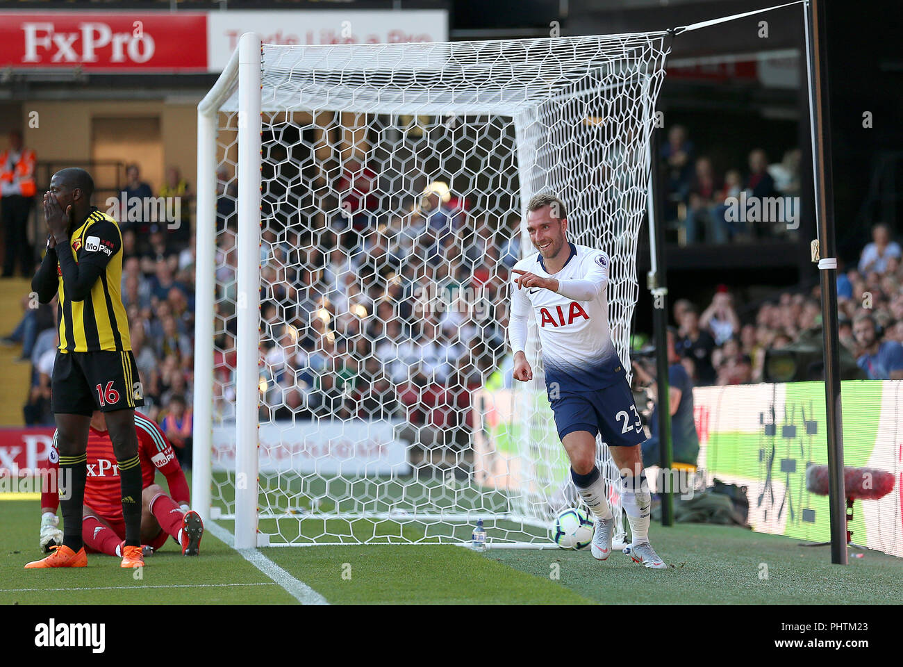 Tottenham Hotspur's Christian Eriksen celebrates his side's first goal ...