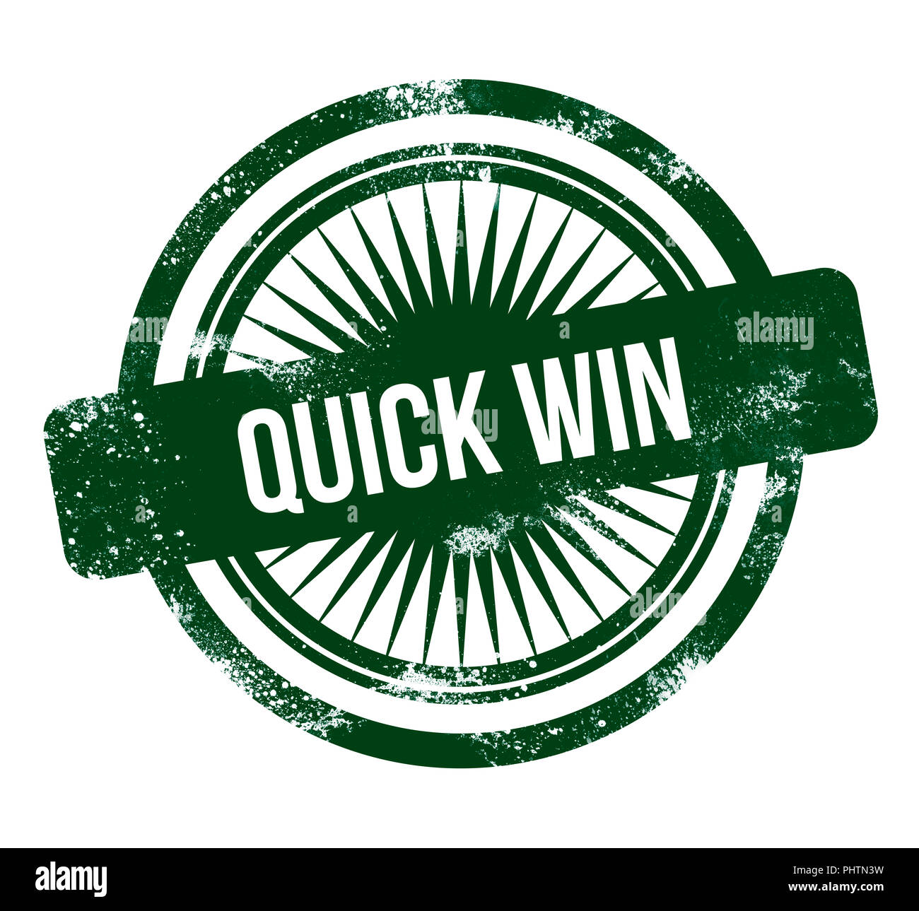 Quick win - green grunge stamp Stock Photo - Alamy