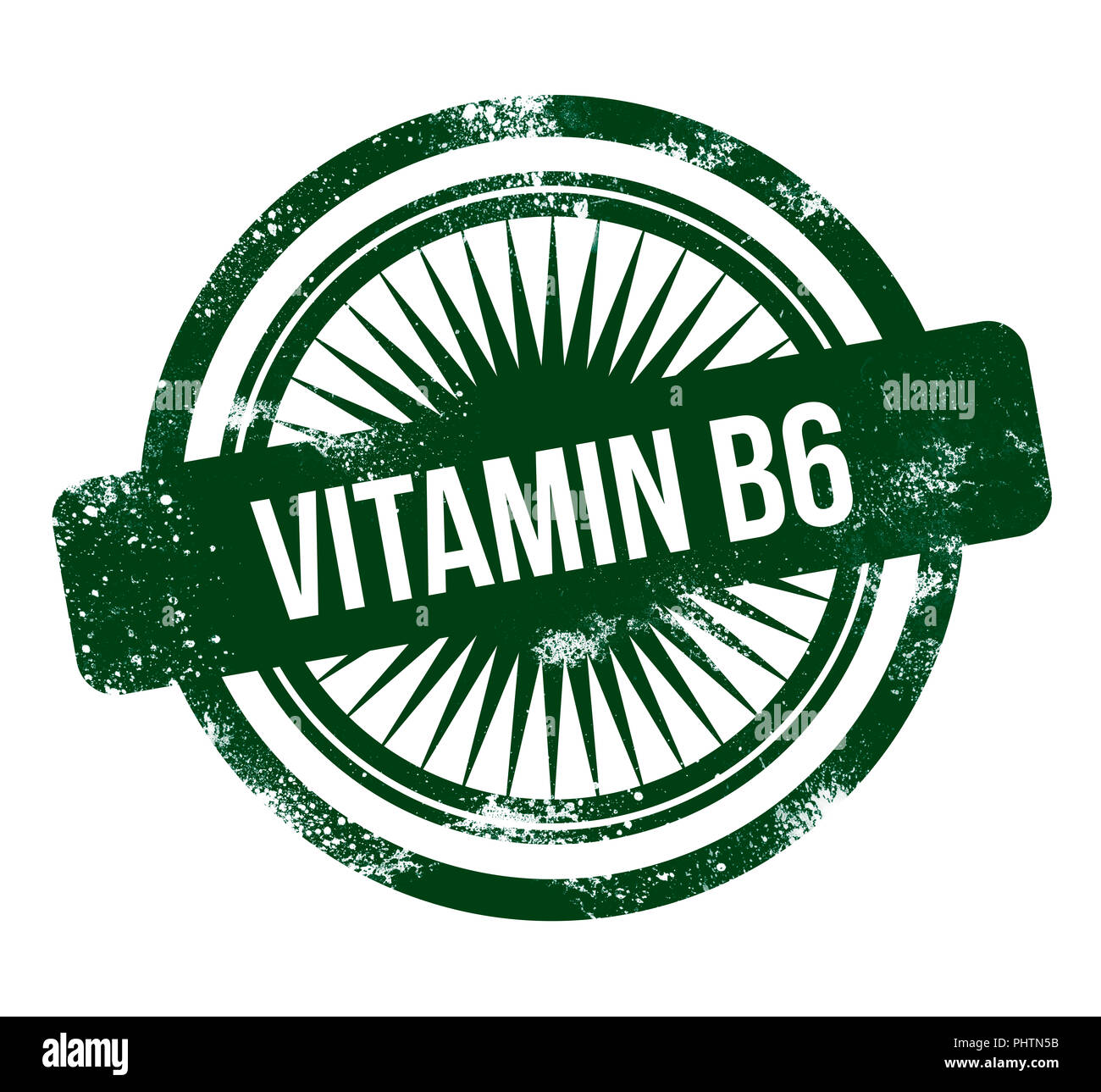 Vitamin B6 - green grunge stamp Stock Photo - Alamy