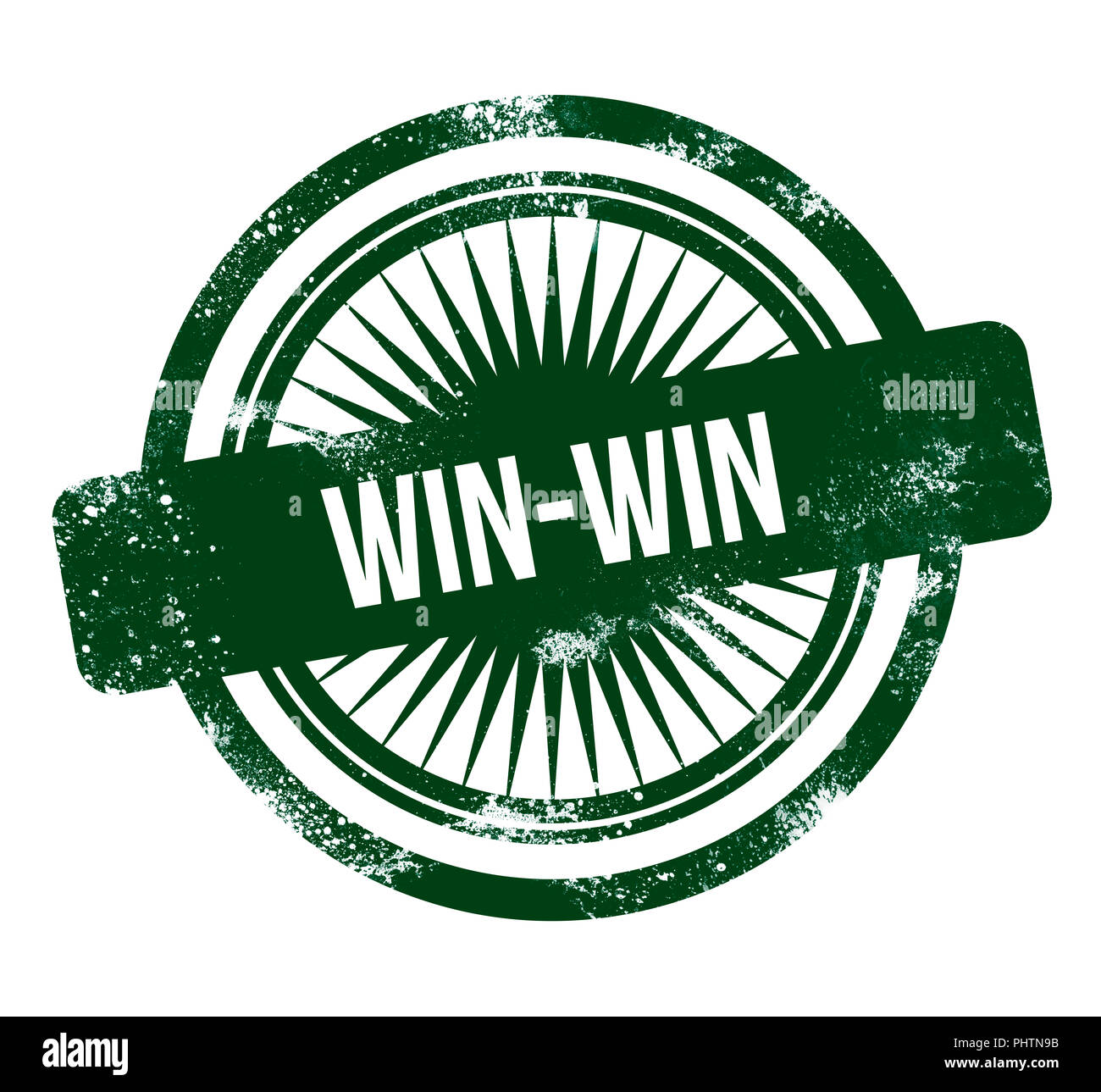 Win-win - green grunge stamp Stock Photo - Alamy
