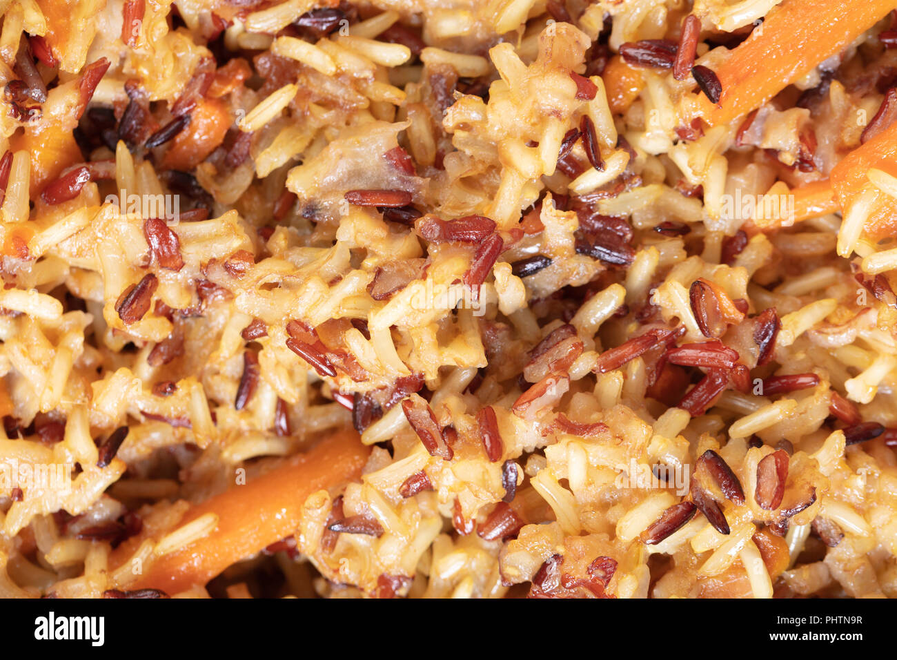 food background of cooked rice texture closeup Stock Photo - Alamy