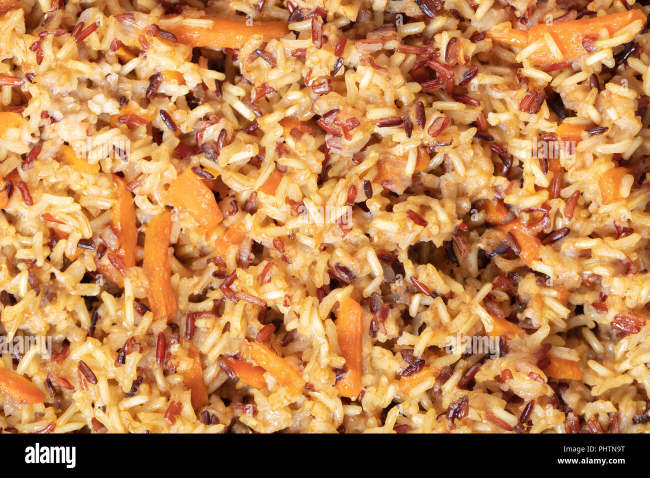 food background of cooked rice texture closeup Stock Photo - Alamy
