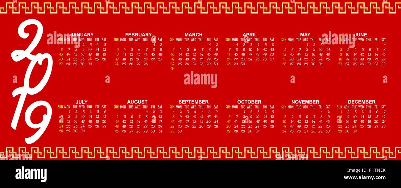 Lunar calendar new year Stock Vector Images - Alamy