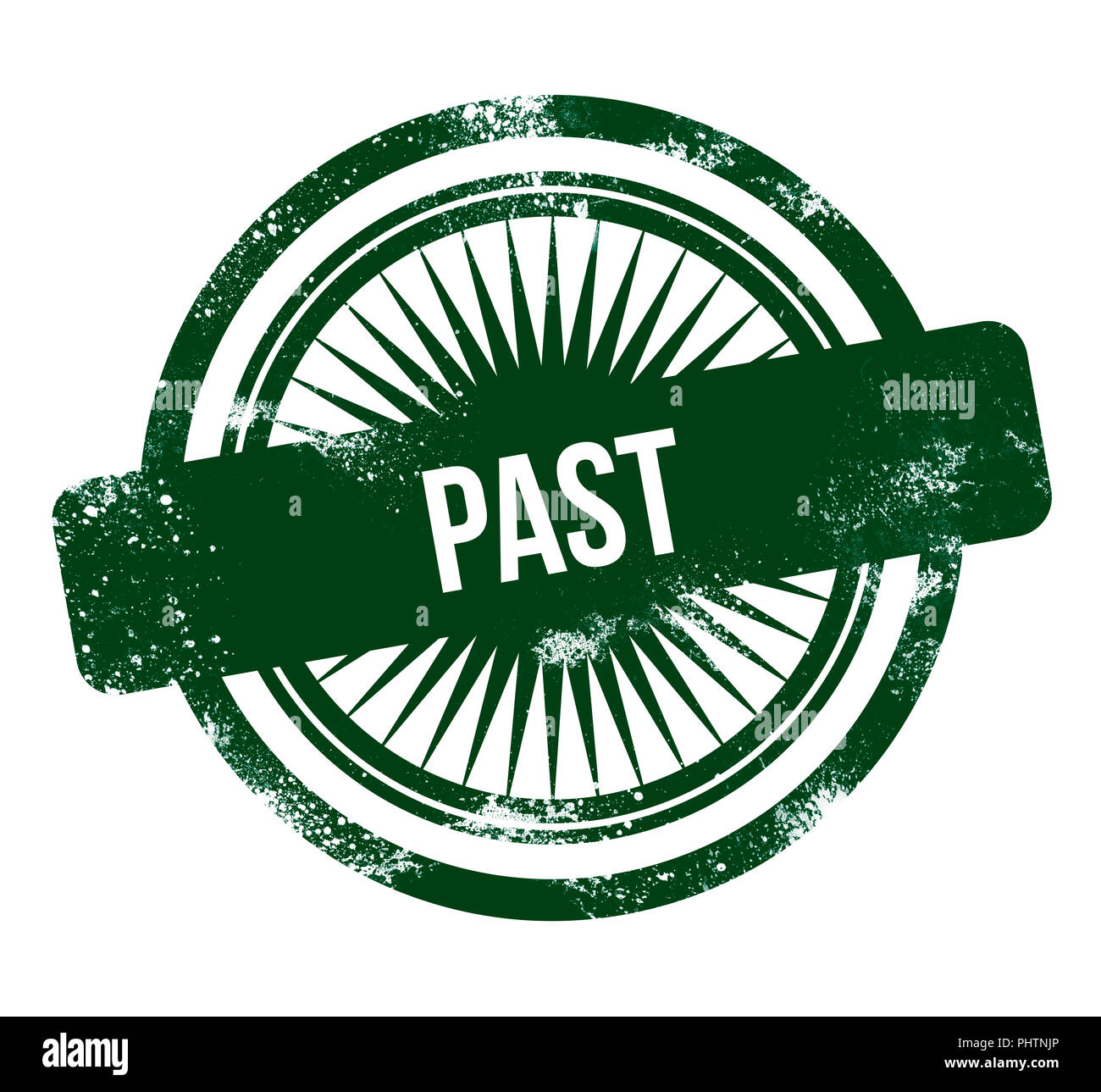 past - green grunge stamp Stock Photo - Alamy