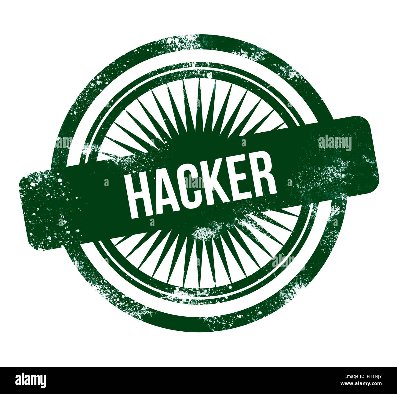 Hacker - green grunge stamp Stock Photo - Alamy