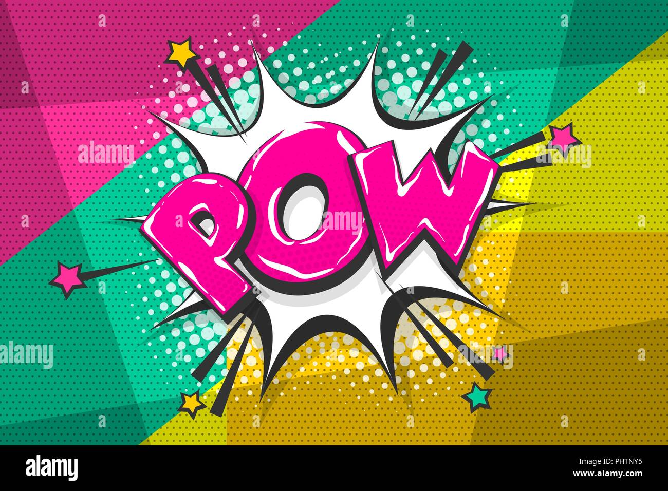 Pow pop art comic book text speech bubble Stock Vector Image & Art - Alamy