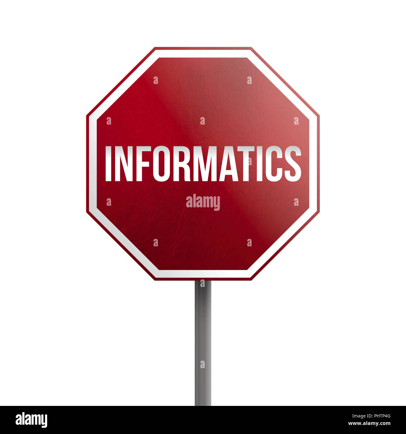 informatics - red sign isolated on white background Stock Photo - Alamy