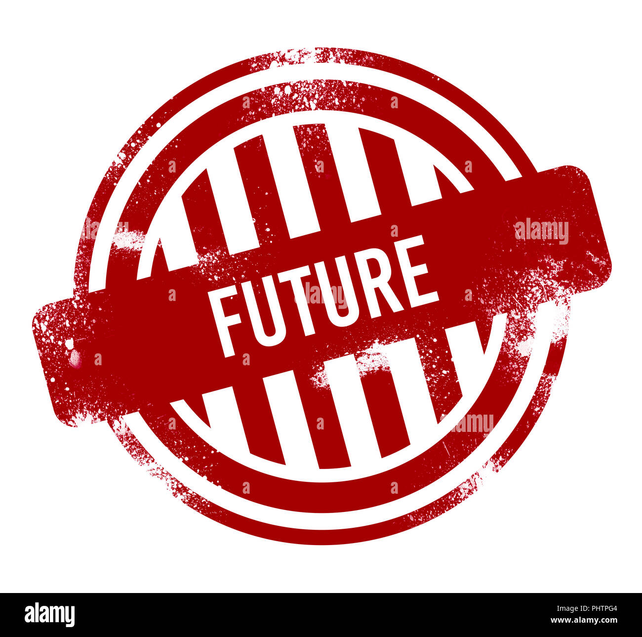 future - red grunge button, stamp Stock Photo - Alamy