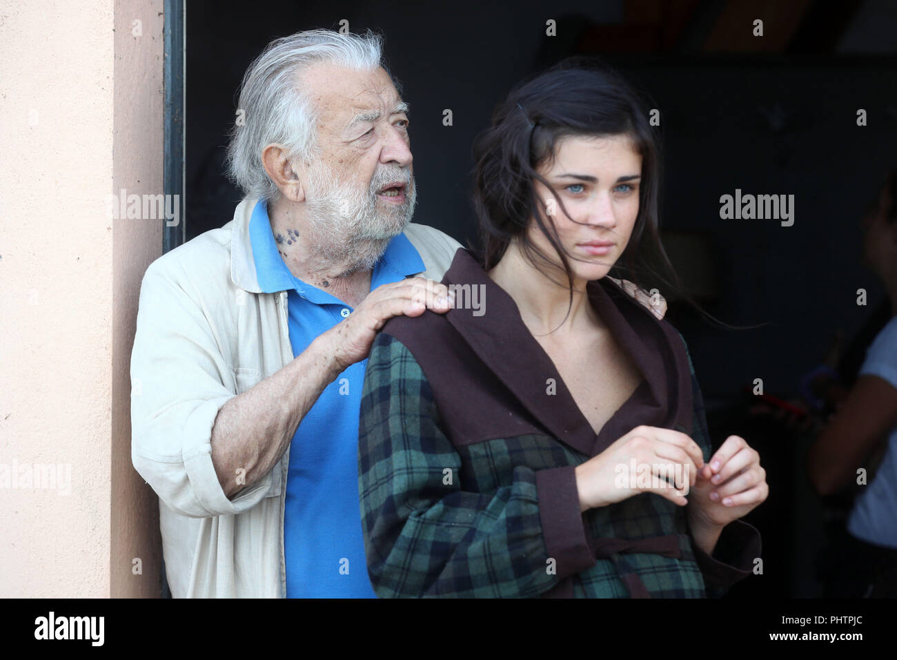 DIRECTOR PUPI AVATI WITH ITALIAN ACTRESS ARIEL SERRA ITALIAN DIRECTOR ...