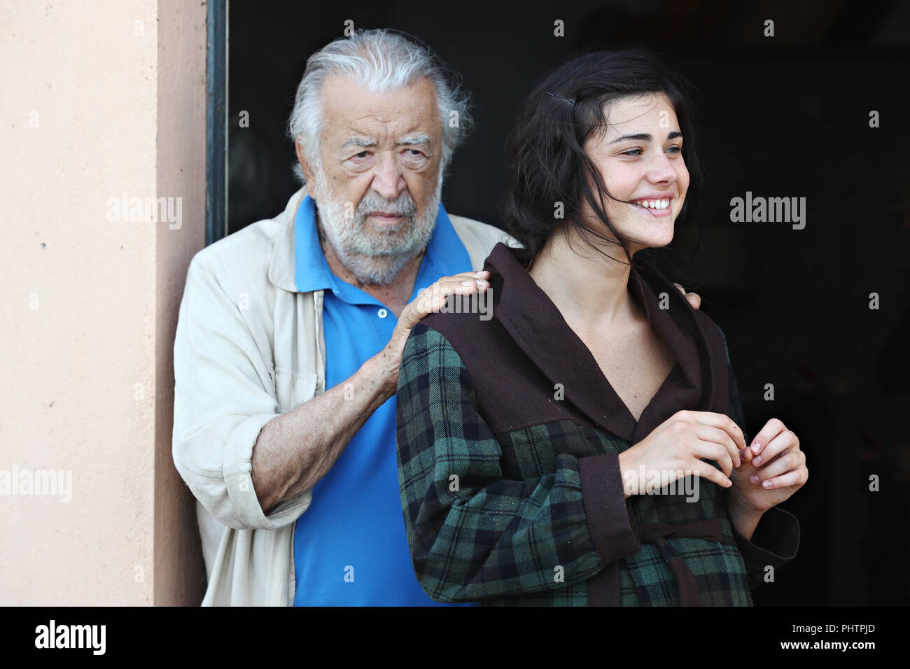 DIRECTOR PUPI AVATI WITH ITALIAN ACTRESS ARIEL SERRA ITALIAN DIRECTOR ...
