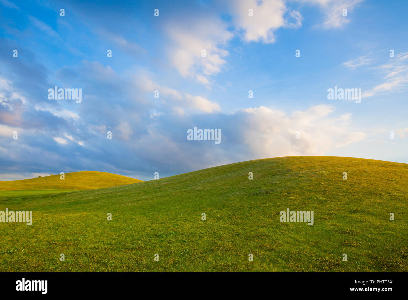 Detail of golf course with blue sky background Stock Photo - Alamy