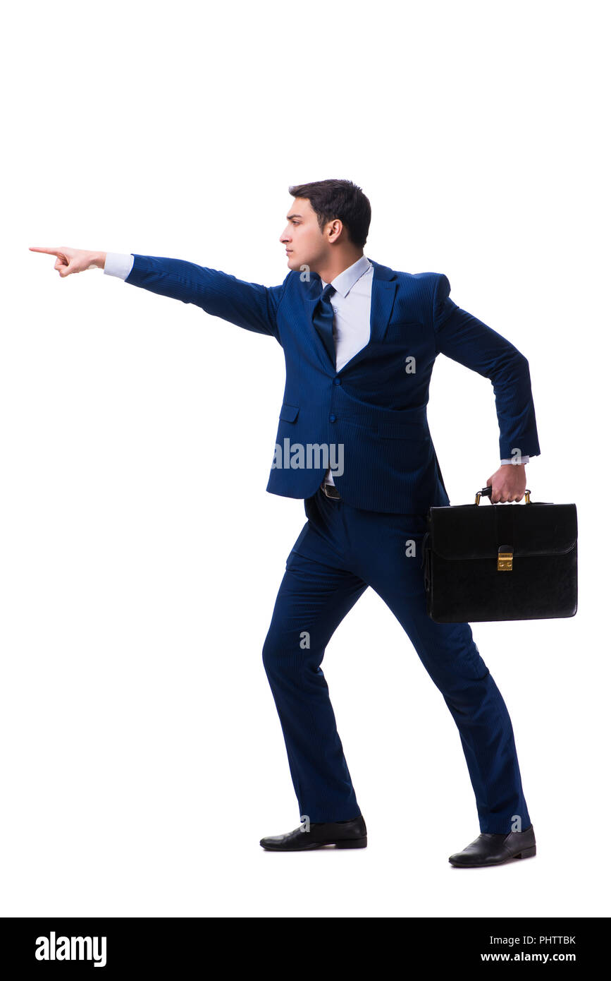 Businessman isolated on white background Stock Photo - Alamy