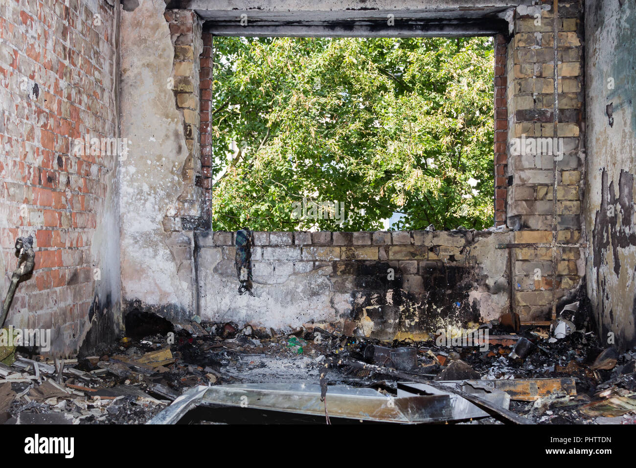 room apartment after a fire that occurred in the summer on the 4th ...