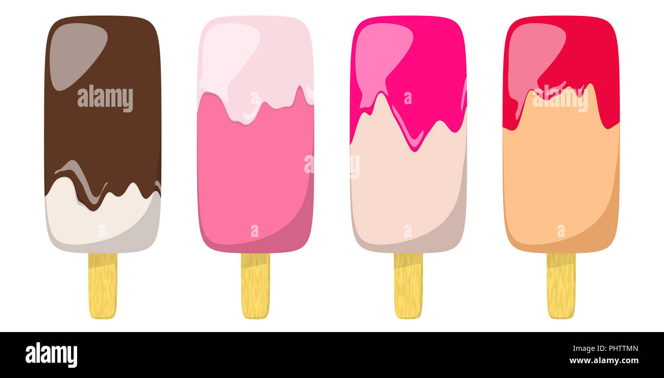Ice cream color icons Cut Out Stock Images & Pictures - Alamy