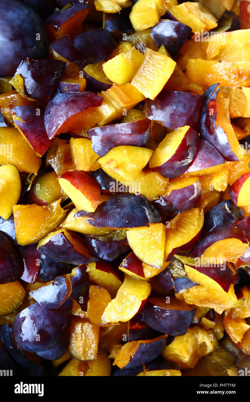 Food: Plums cut Stock Photo - Alamy