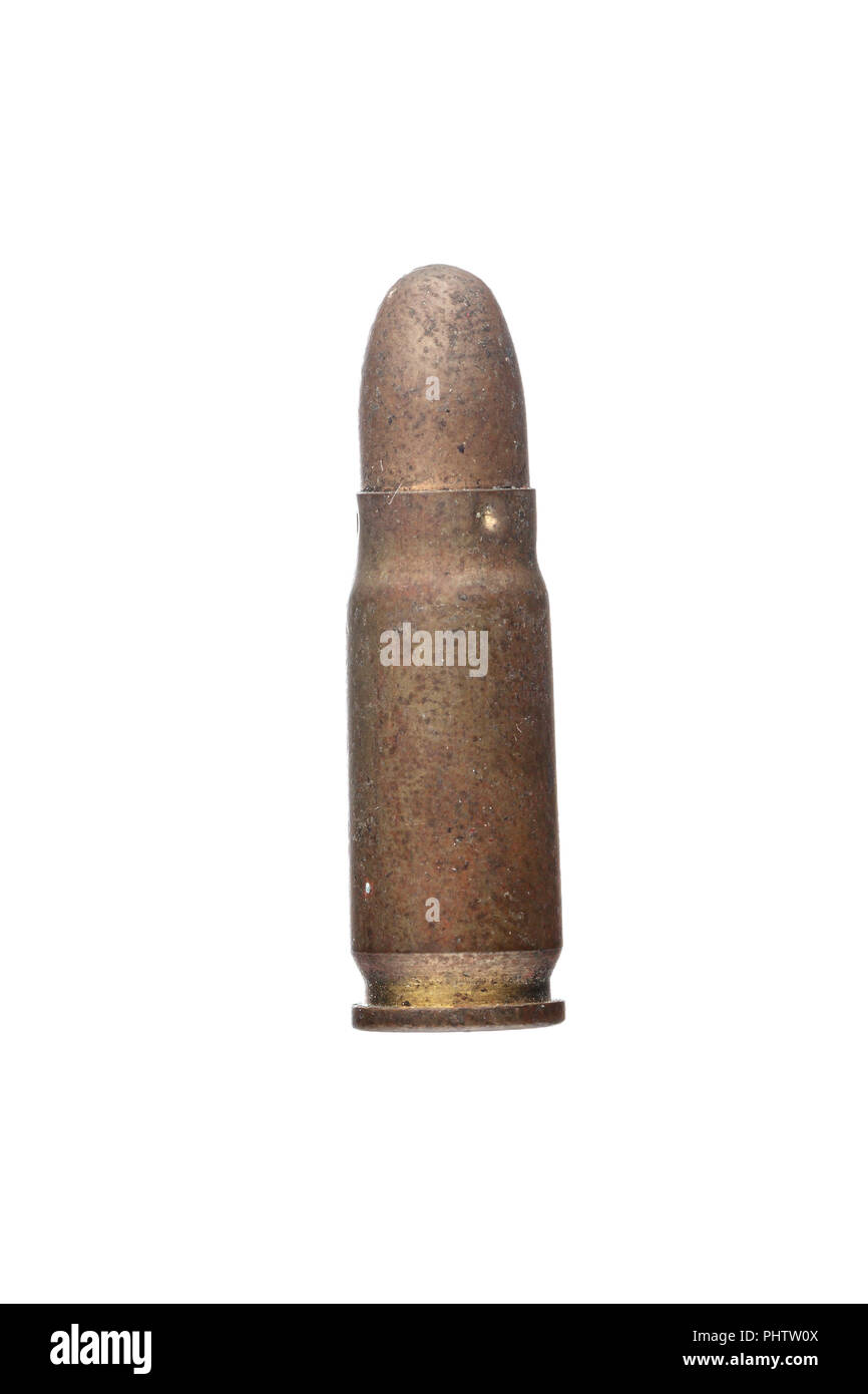 Old rusting bullet. Isolate on white background Stock Photo - Alamy
