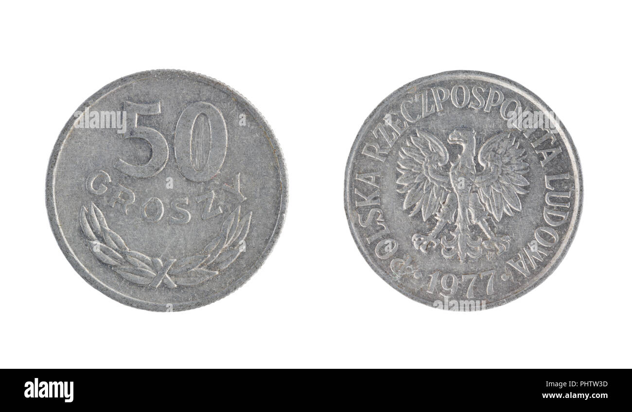 Set of commemorative the Poland coin, the nominal value of 50 groszy ...