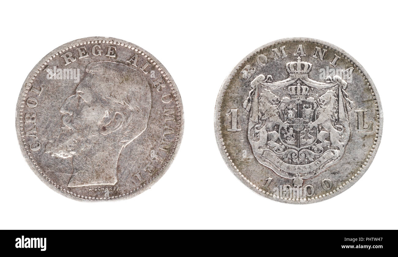 Set of commemorative the Romanian coin, the nominal value of 1 lei ...