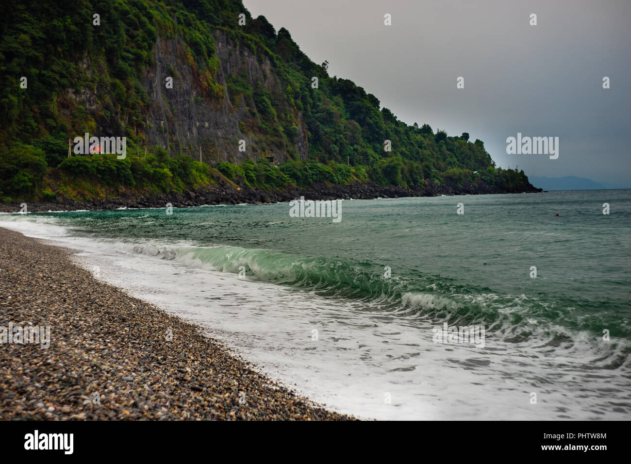 Sea waves of Black sea on Kvariati beach in Georgia Stock Photo - Alamy