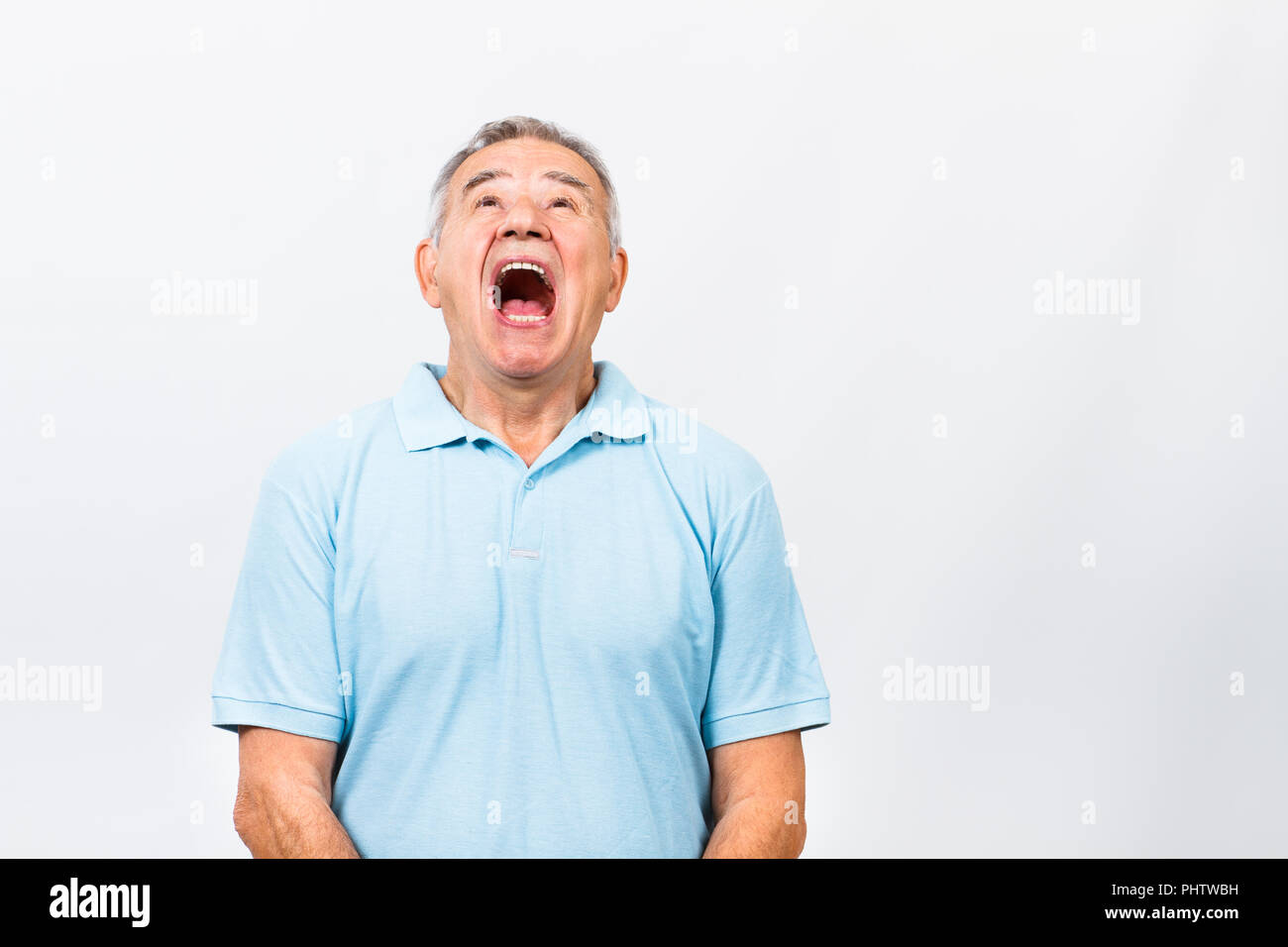 Angry senior man screaming Stock Photo - Alamy
