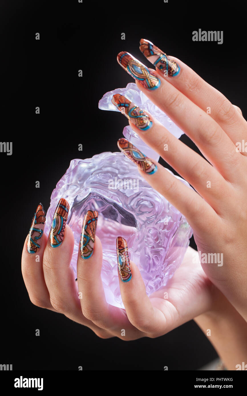 Close up womans hand glass hi-res stock photography and images - Alamy