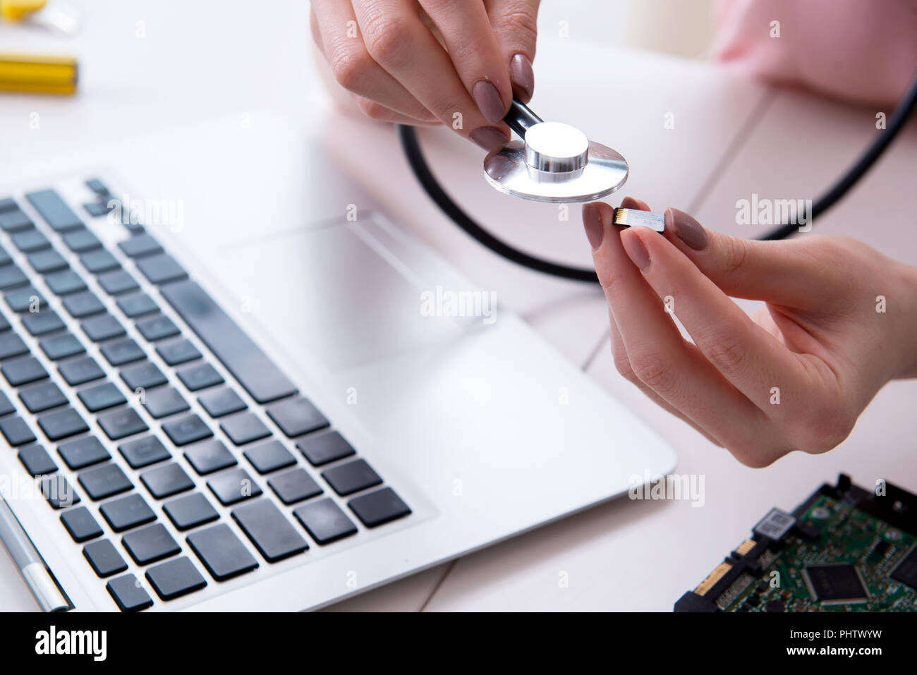 Hard drive repair and data recovery with restoration Stock Photo - Alamy