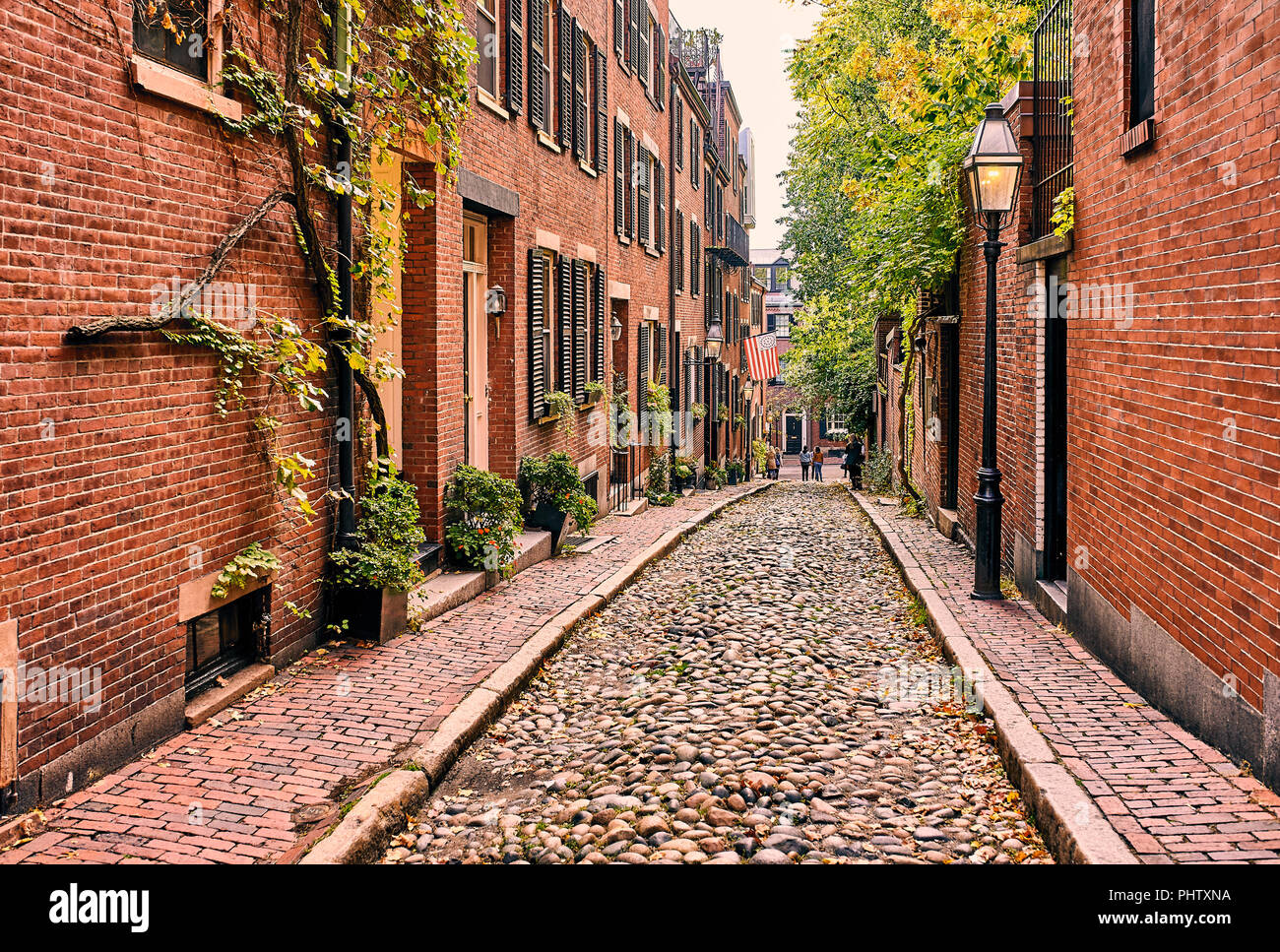 Historic Acorn Street at Boston Stock Photo - Alamy