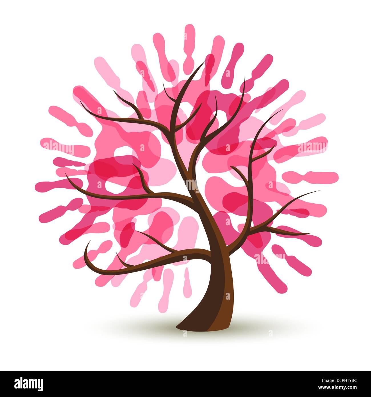 Cancer Ribbon Tree Clip Art