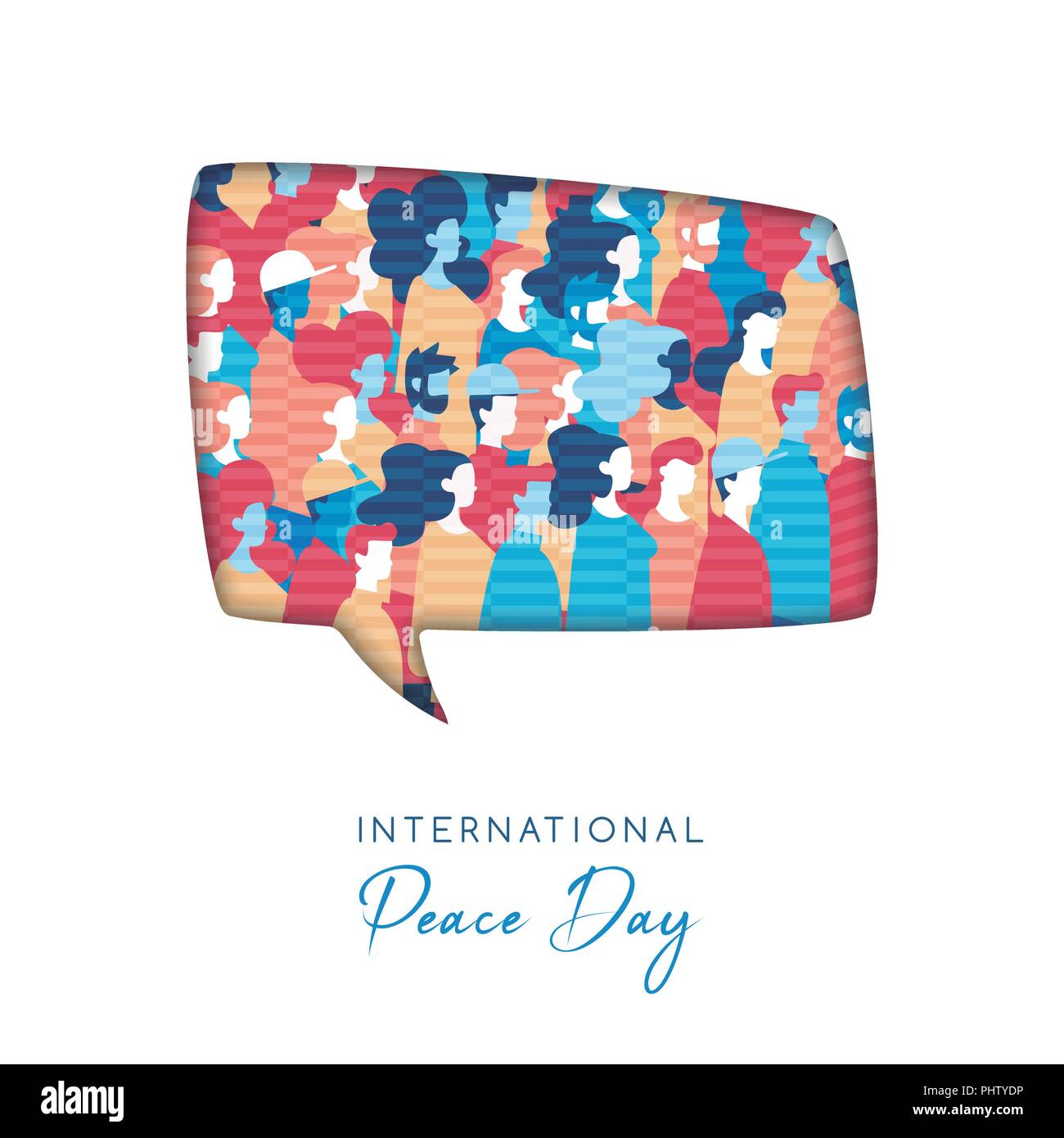 International Peace Day illustration in paper cut style for culture ...