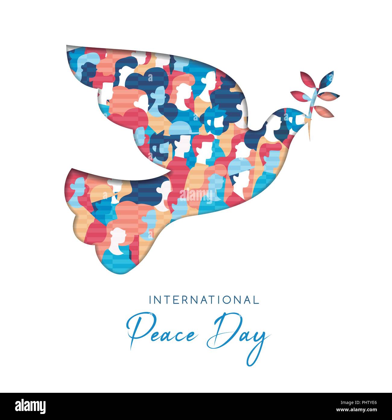 International Peace Day illustration in paper cut style for culture ...