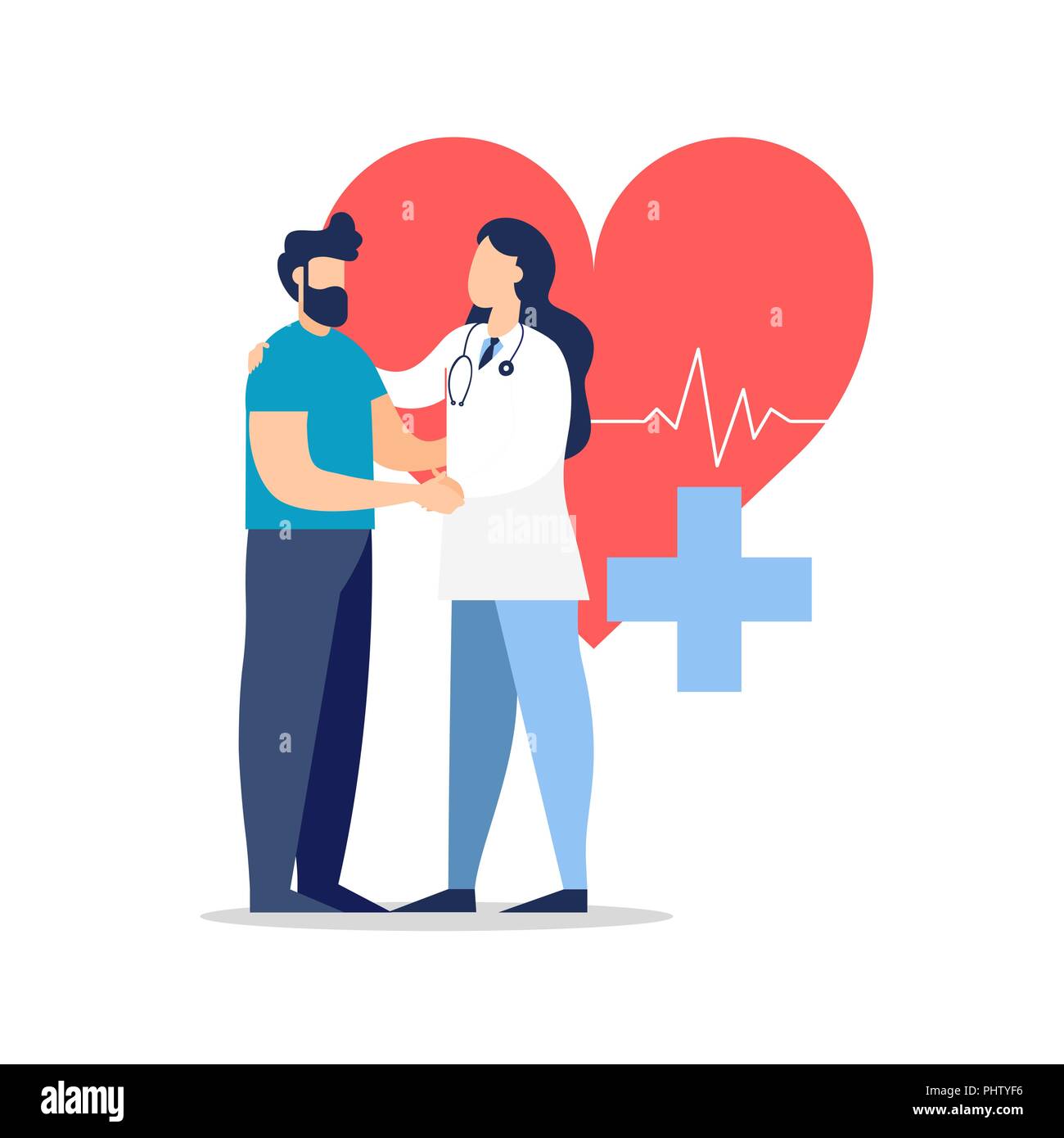 Doctor Taking Care Of Patient Health For Medical Exam Checkup Or