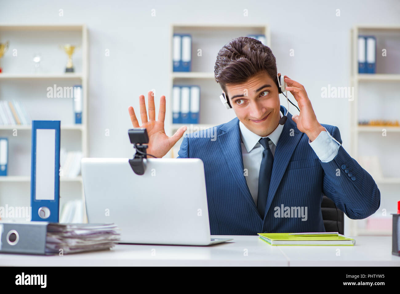 Young help desk operator hi-res stock photography and images - Alamy