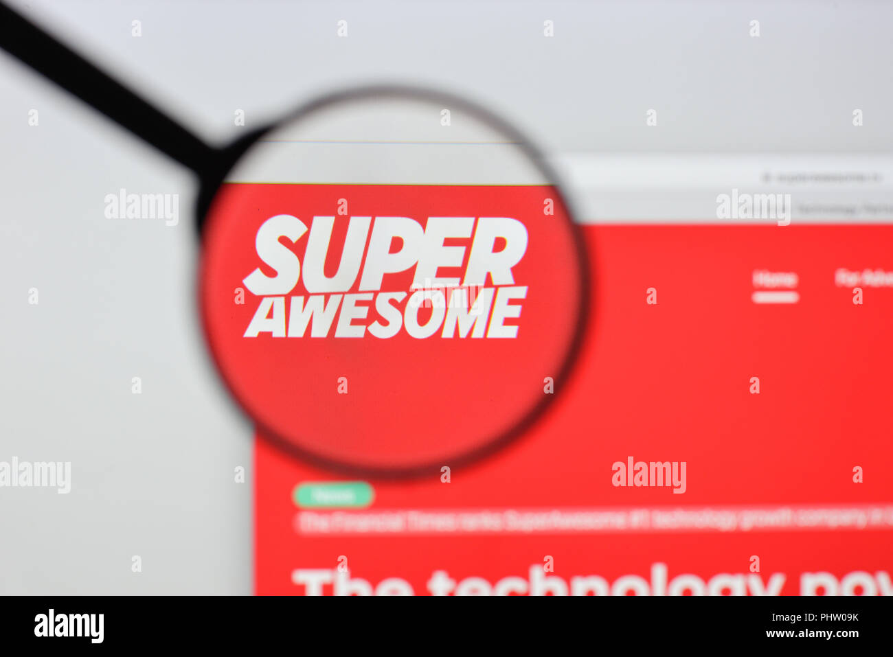 Milan, Italy - August 20, 2018: Super Awesome website homepage. Super ...