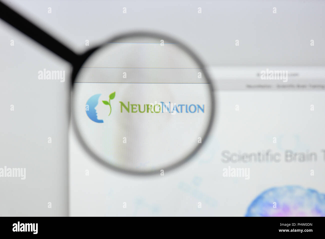 Milan, Italy - August 20, 2018: neuro nation website homepage. neuro ...